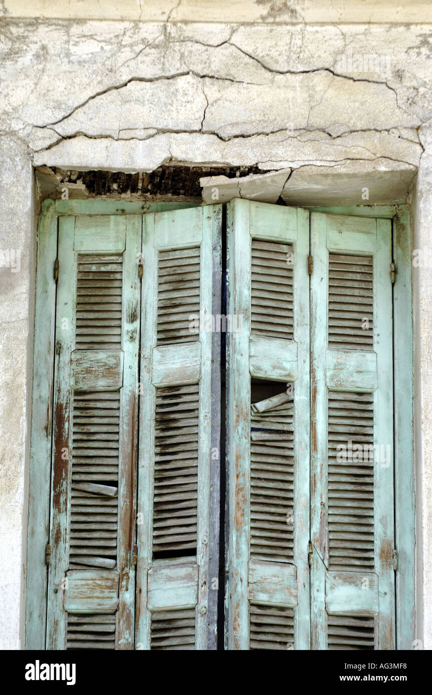 shutter window frames Agrinon Greece greek building property hosue ...