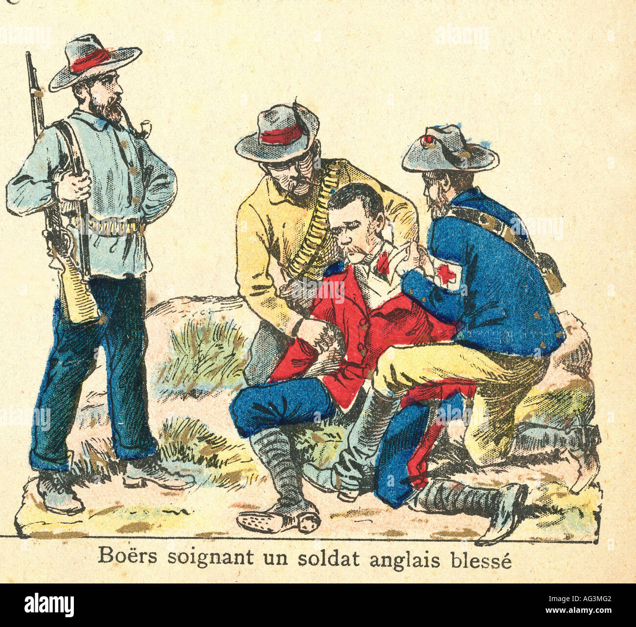 events, Second Boer War 1899 - 1902, Boer army, medicating a wounded ...