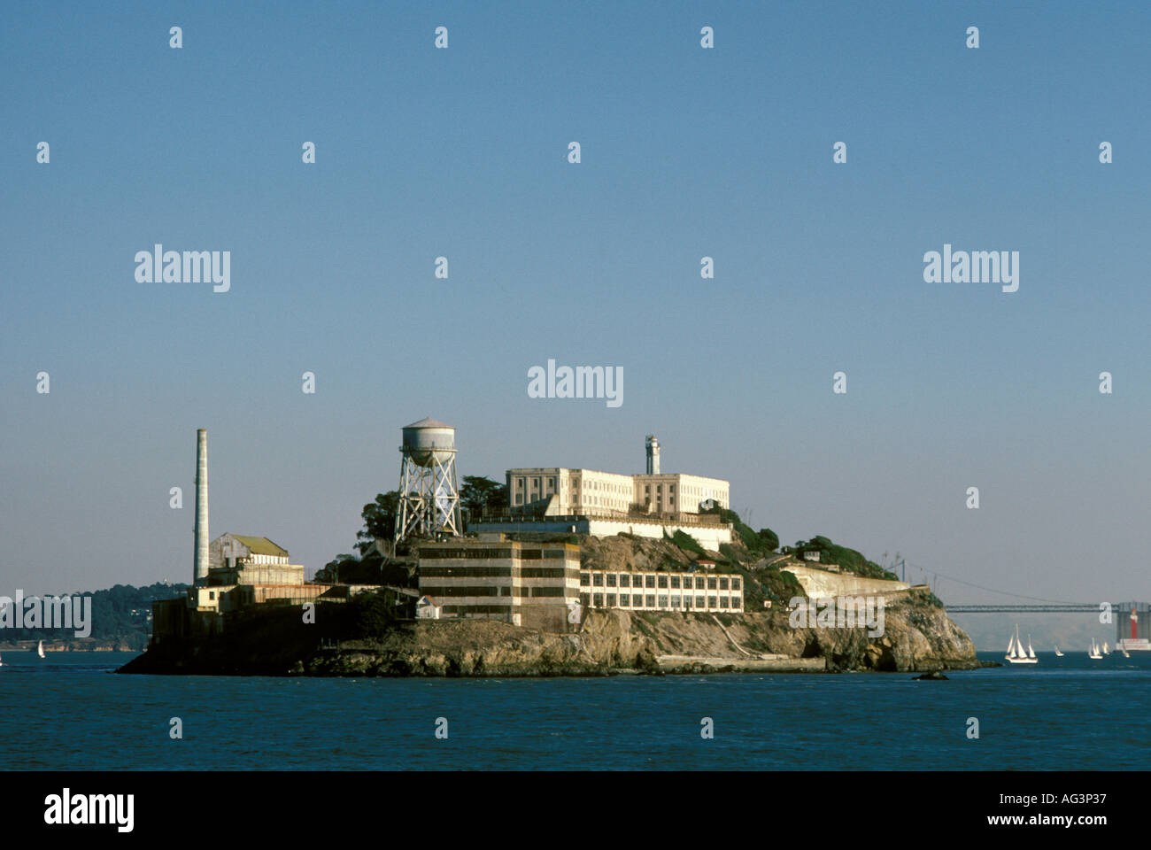 Alcatraz lighthouse in San Francisco Bay Stock Photo - Alamy