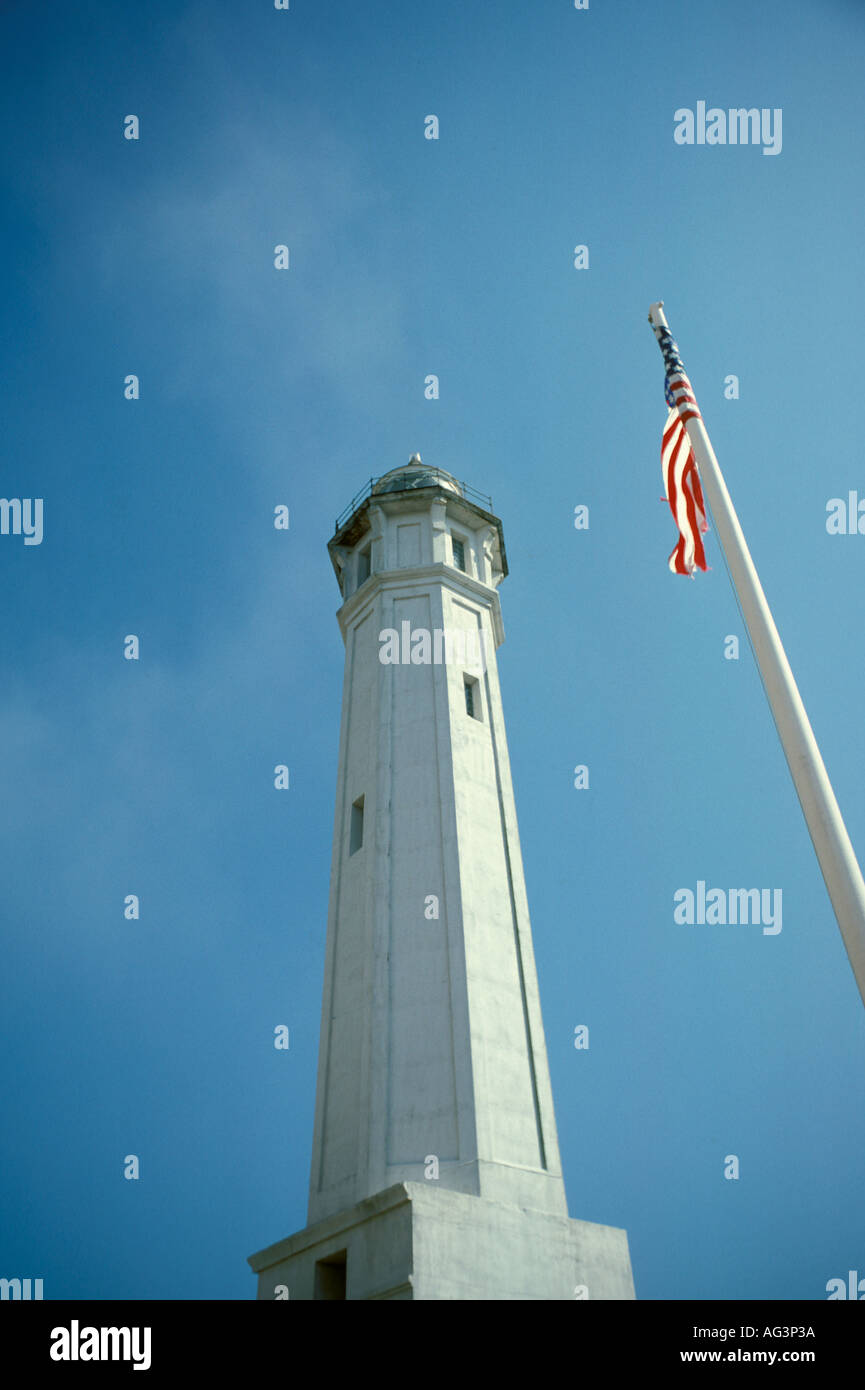 Alcatraz lighthouse in San Francisco Bay Stock Photo - Alamy