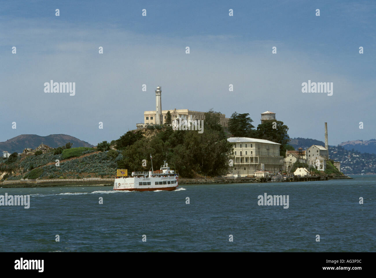 Alcatraz lighthouse in San Francisco Bay Stock Photo - Alamy