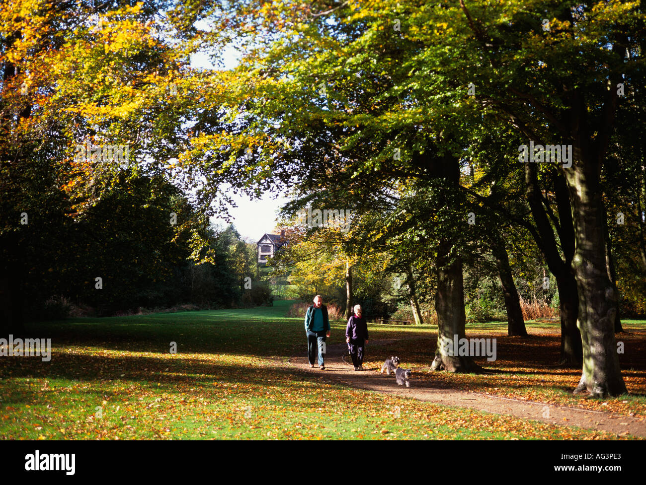 Cheshire Stockport Bramhall Bramall Hall autumn in Bramhall Park Stock ...