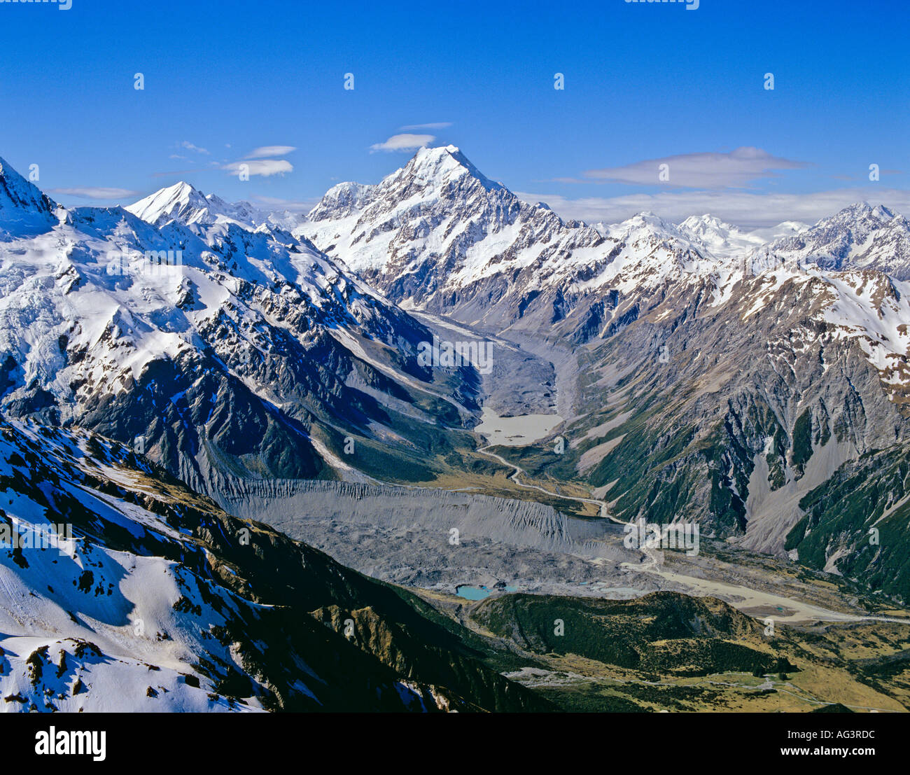 Aerial view of Mount Cook New Zealand Stock Photo - Alamy