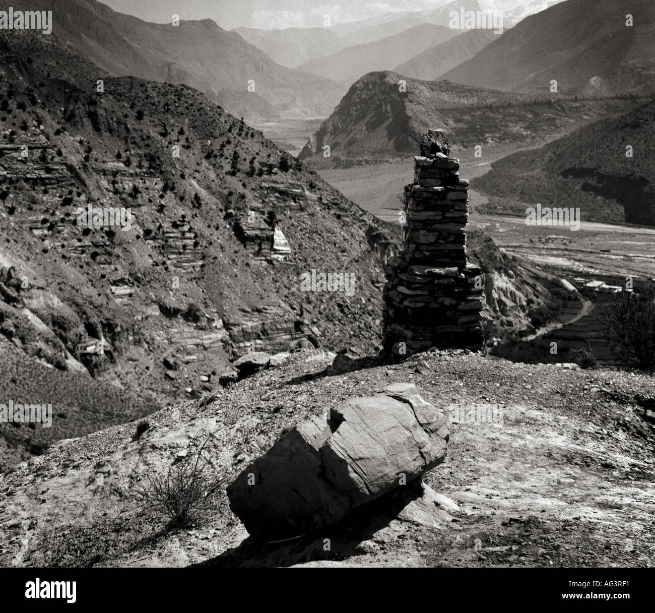 Marpha Village on Kali Gandaki Valley Himalaya Nepal Asia Stock Photo ...