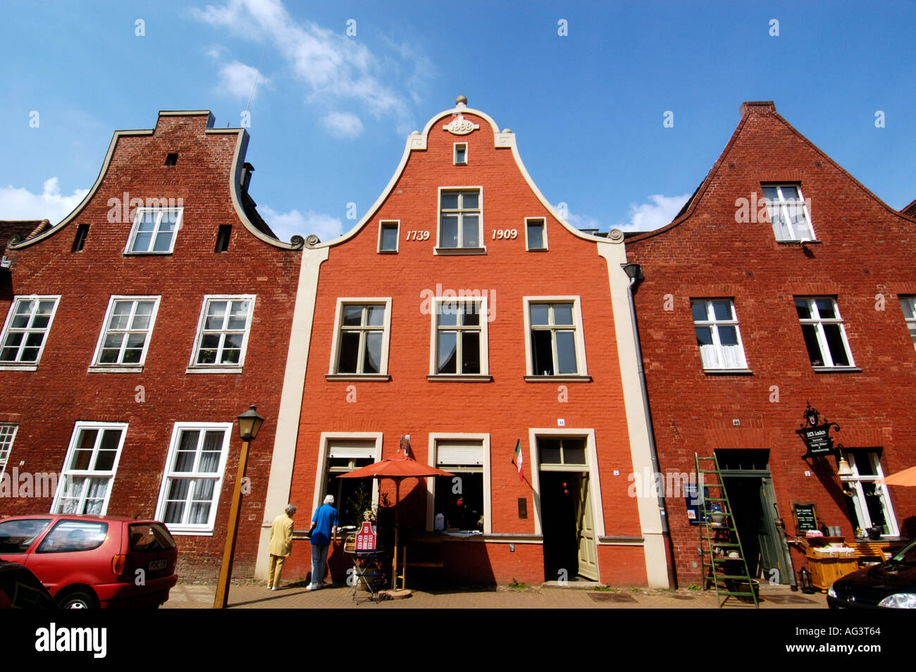Red brick houses in the Hollandisches Viertel Dutch Quarter in Potsdam ...
