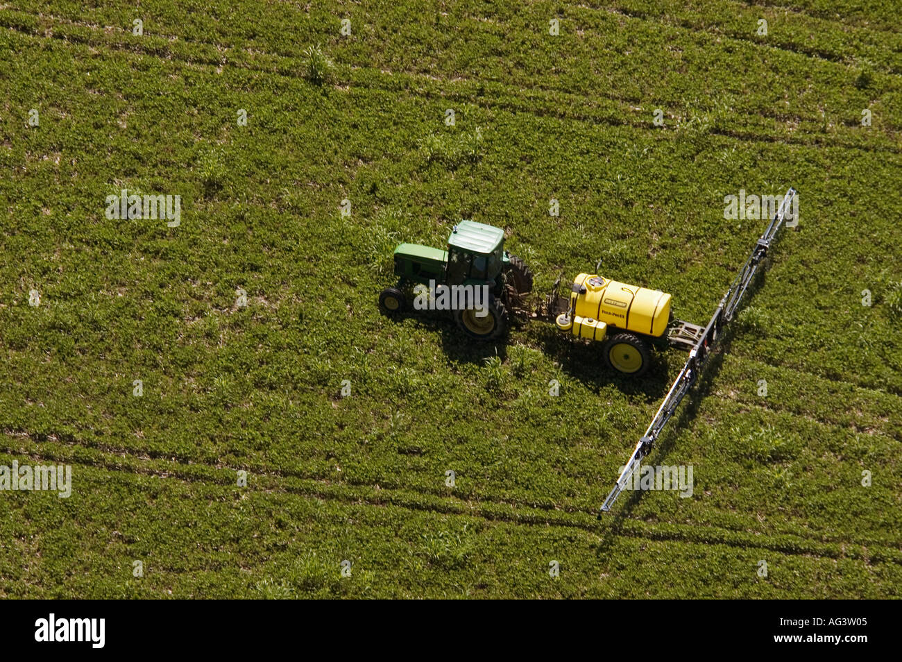 Farmer Spraying Crops From Tractor Harrison County Indiana Stock Photo ...
