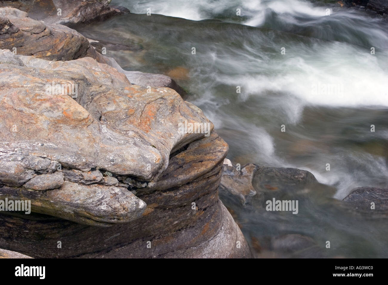 Linn o' Dee flowing waterfall, gorge river canyon, rock landscape, at ...