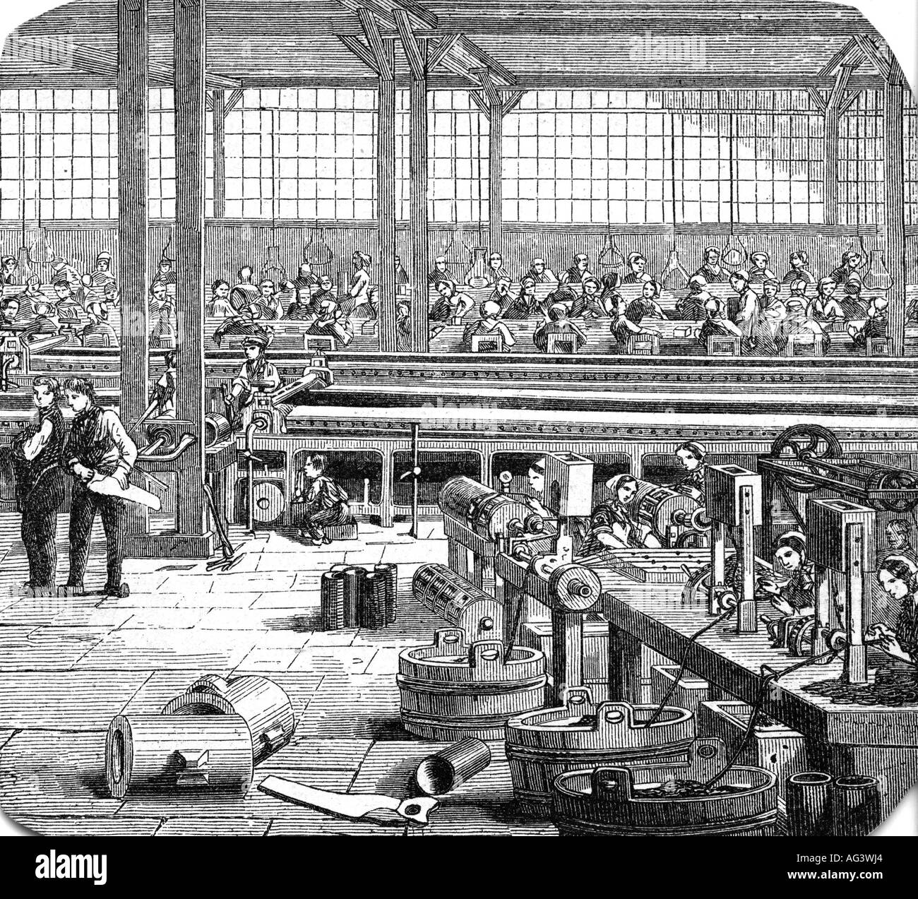 industry, rubber, rubber factroy, workshop, Germany, engraving, circa ...