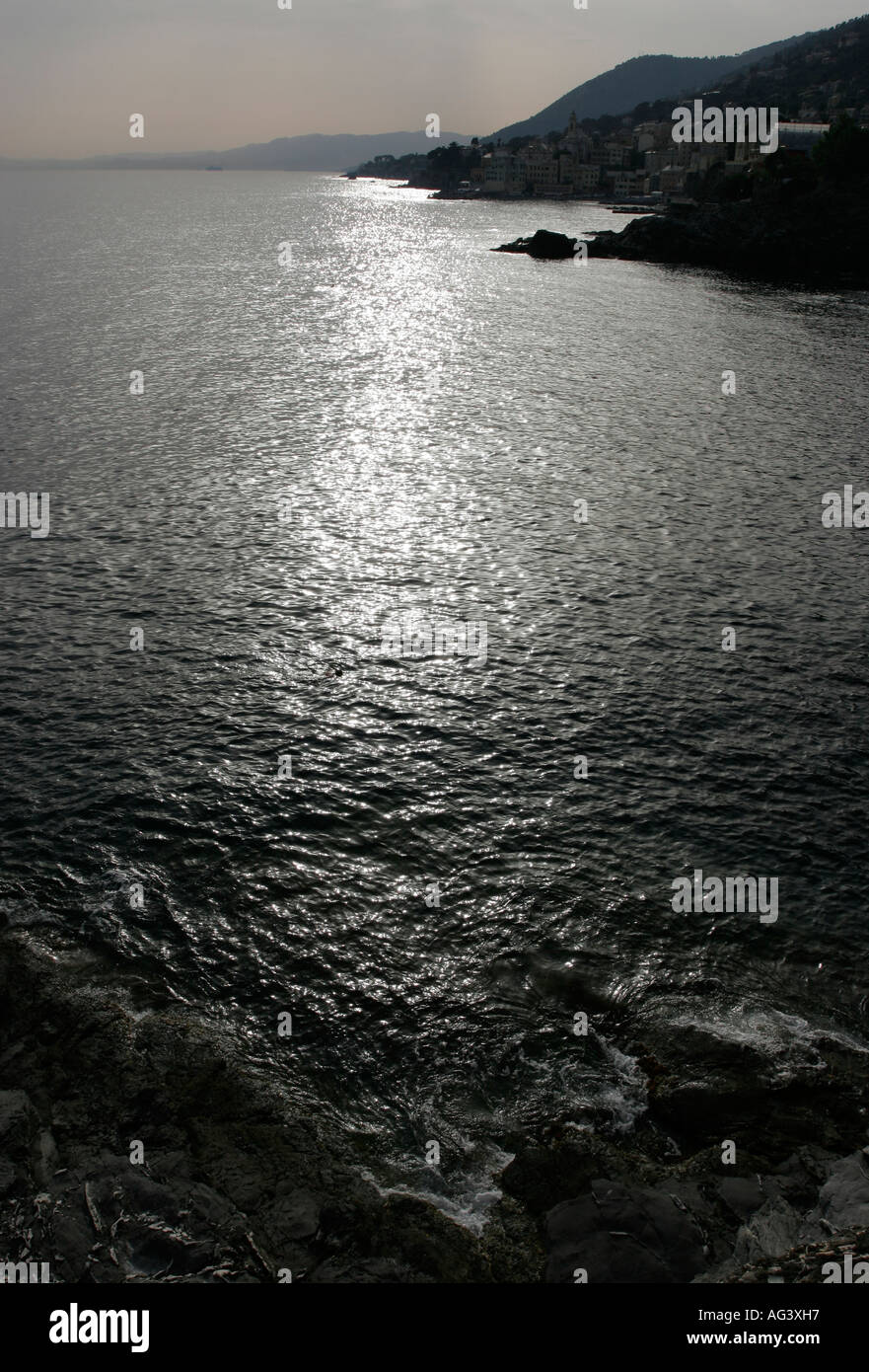 Italian Riviera sunset Stock Photo - Alamy