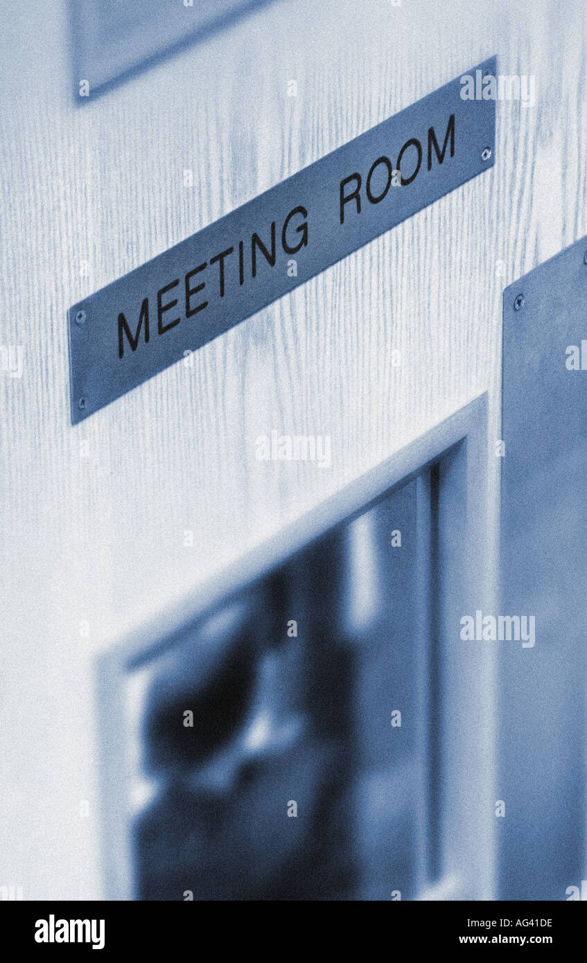 Meeting Room sign on door Stock Photo - Alamy