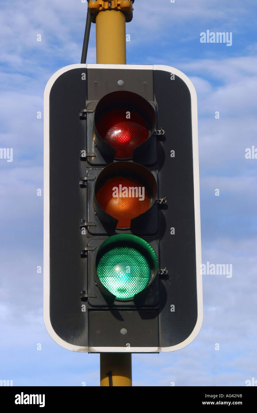 Traffic Lights on Green GO Stock Photo - Alamy