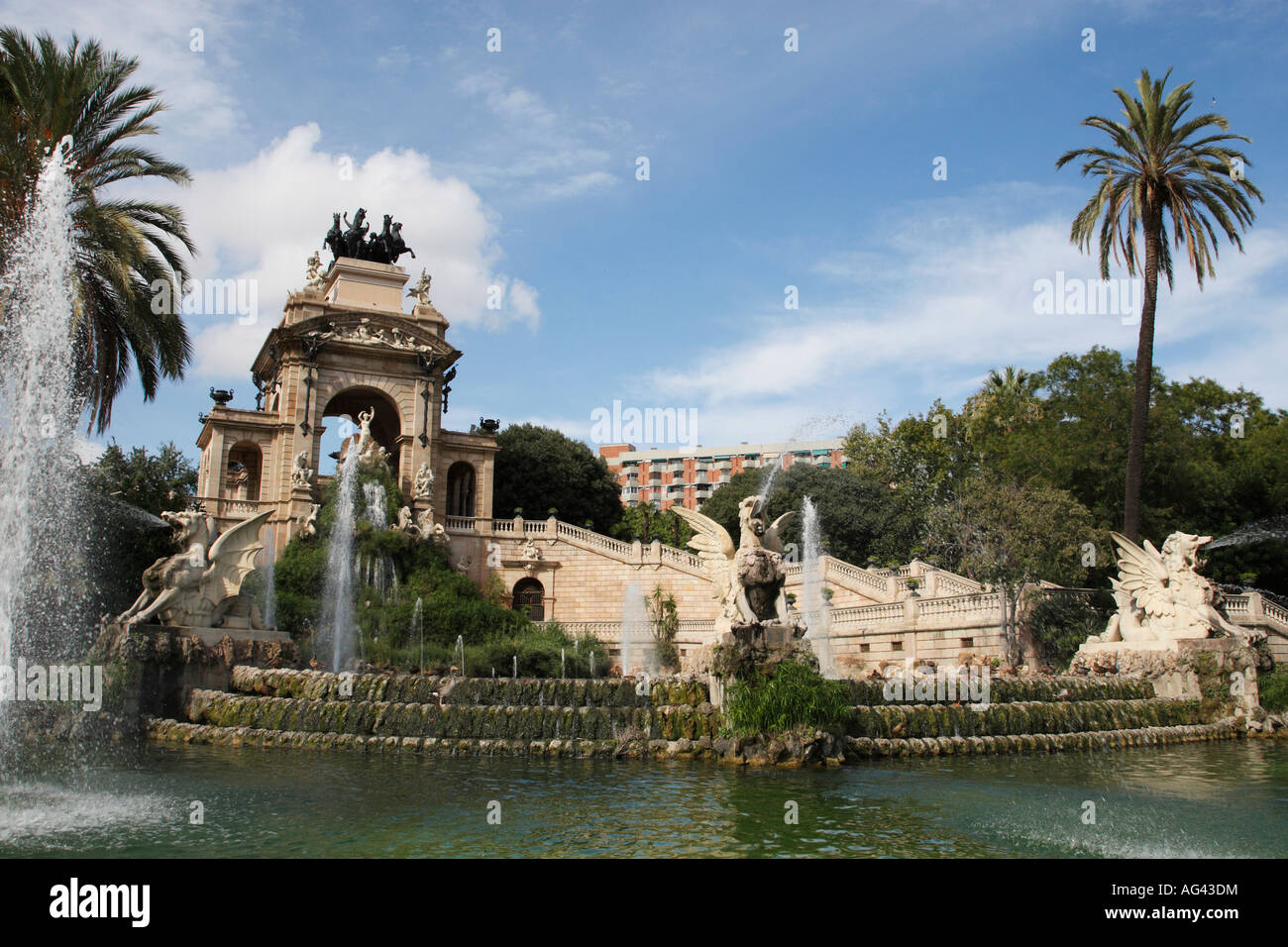 the cascada waterfall within the parc de la ciutadella barcelona spain ...