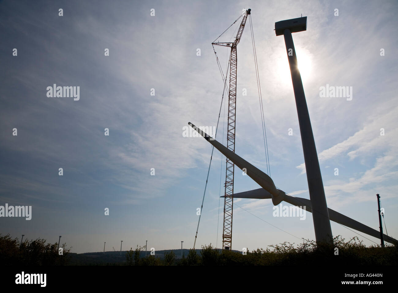 Wind Turbine Under Construction Stock Photo - Alamy