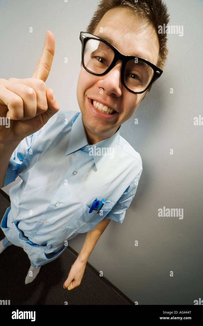 Wide-angle view of a man Stock Photo - Alamy