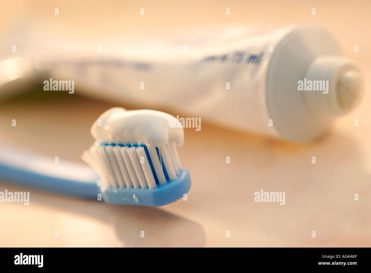 Toothbrush and toothpaste Stock Photo - Alamy