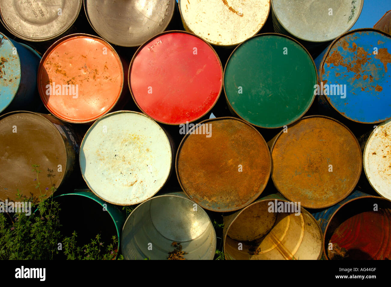 Row oil drums hi-res stock photography and images - Alamy