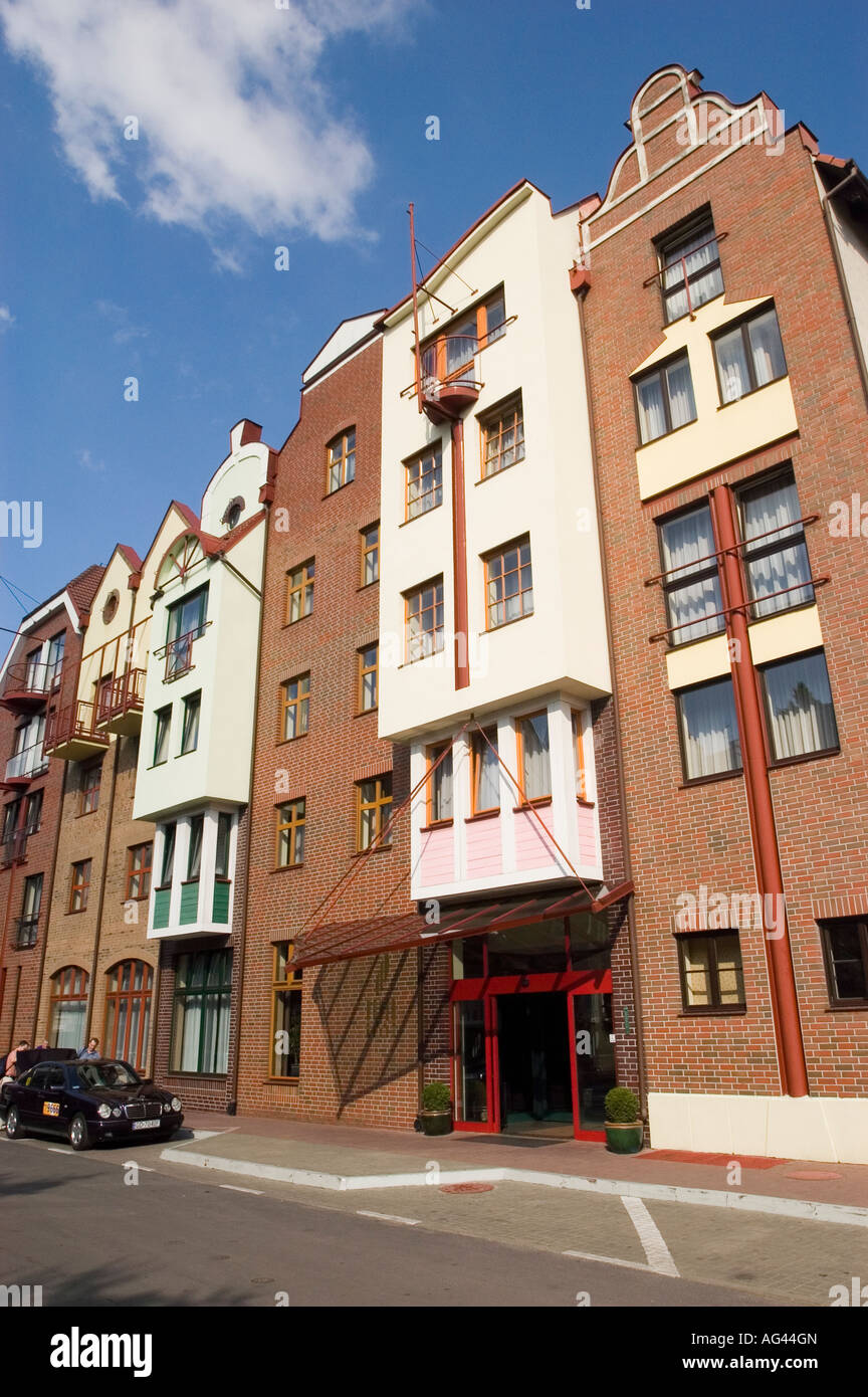 Modern apartment buildings stylised to old hanseatic style in gdansk hi ...