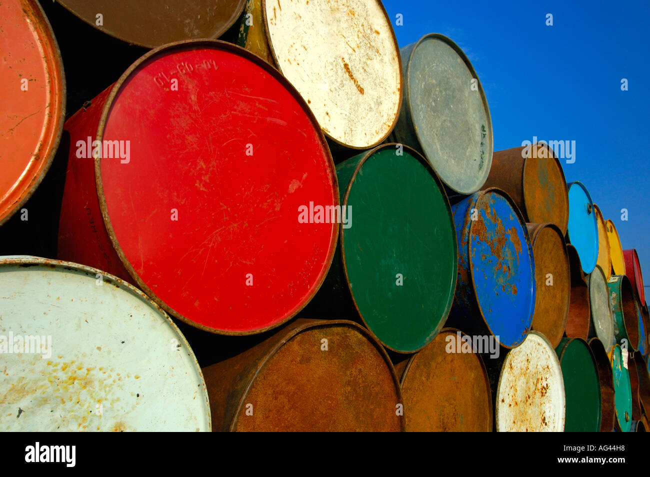 Petrol barrels pile hi-res stock photography and images - Alamy