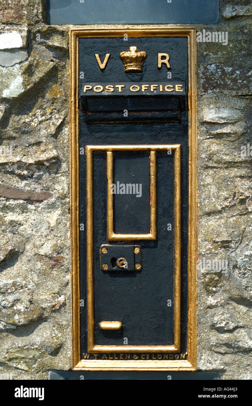 Antique post box in Wales Stock Photo - Alamy