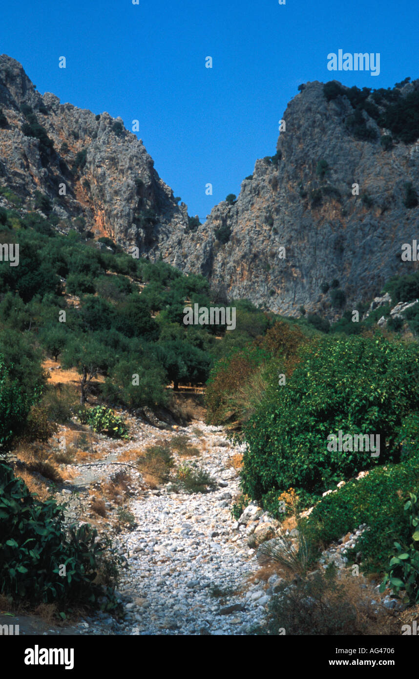 Dried up river bed Krista Crete Greece Stock Photo - Alamy
