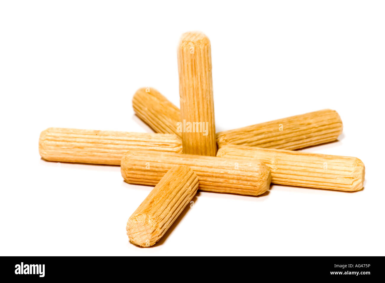 series object on white isolated tools dowel Stock Photo - Alamy