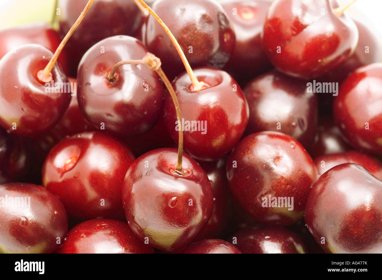 series object on white food red cherry Stock Photo - Alamy