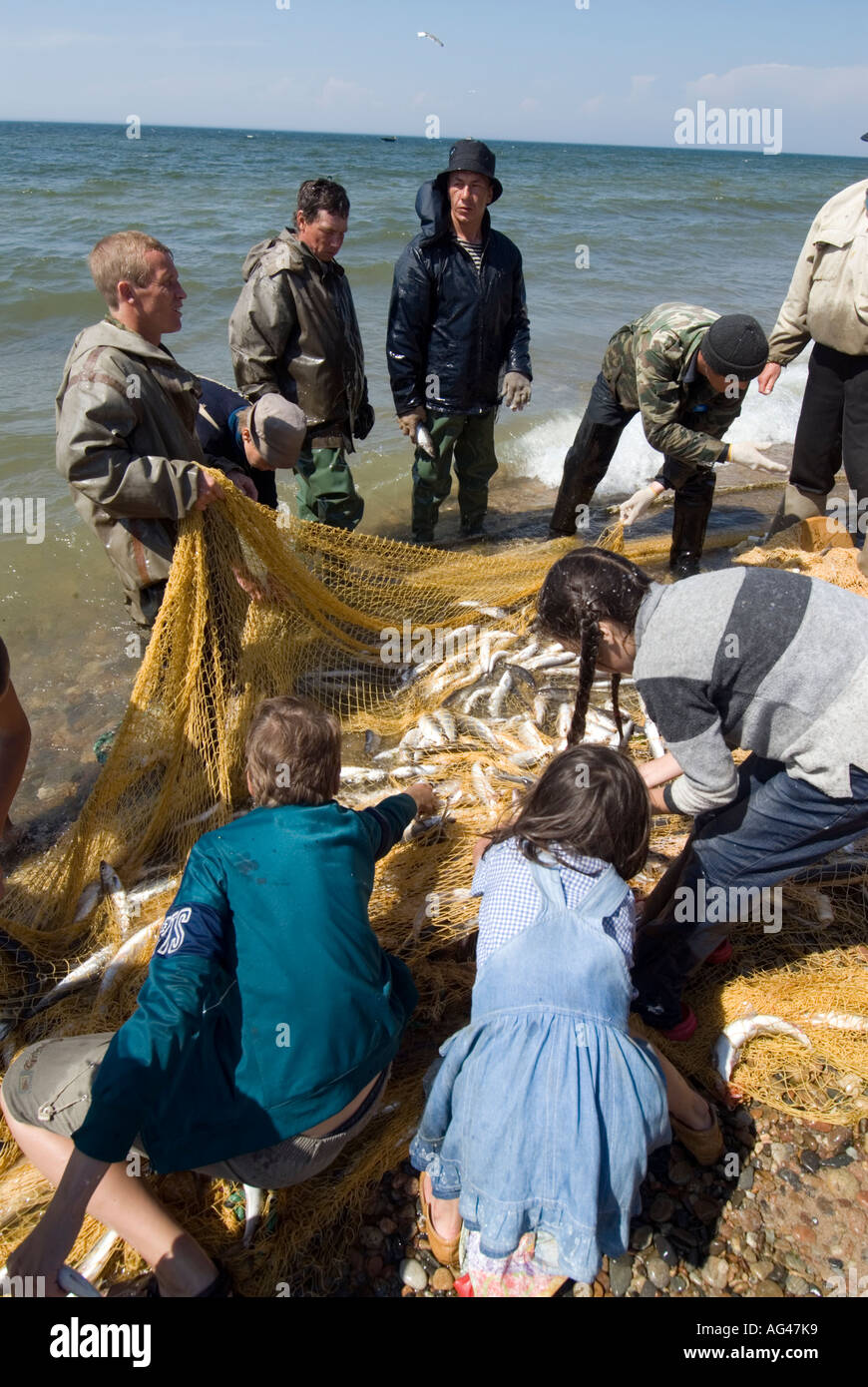 Fishing for Omul fish in Lake Baikal Siberia Russia 2006 Stock Photo ...
