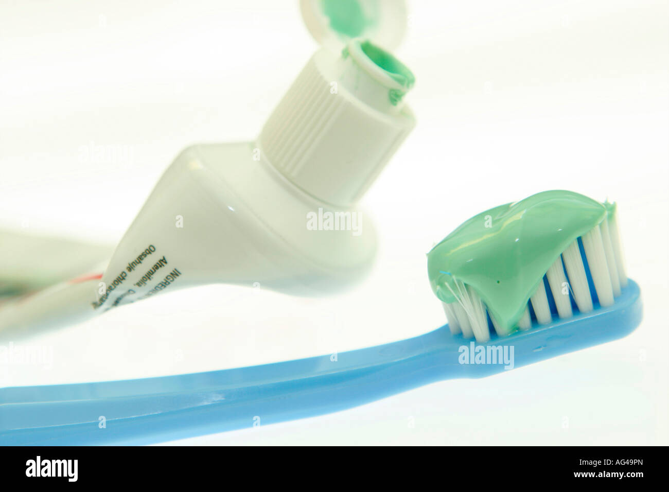 Toothbrush and toothpaste Stock Photo - Alamy