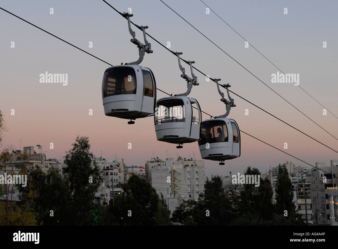 Cable cars at a theme park in Amman Jordan Stock Photo - Alamy