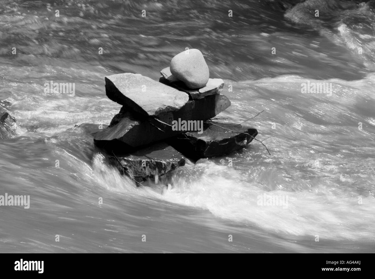 Pile of river rocks Black and White Stock Photos & Images - Alamy