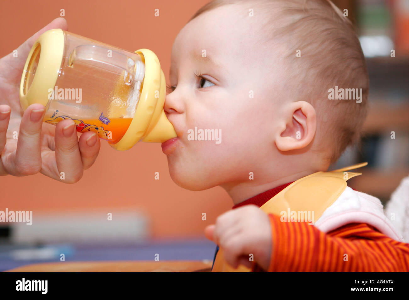 Baby portrait Drinking baby Stock Photo - Alamy