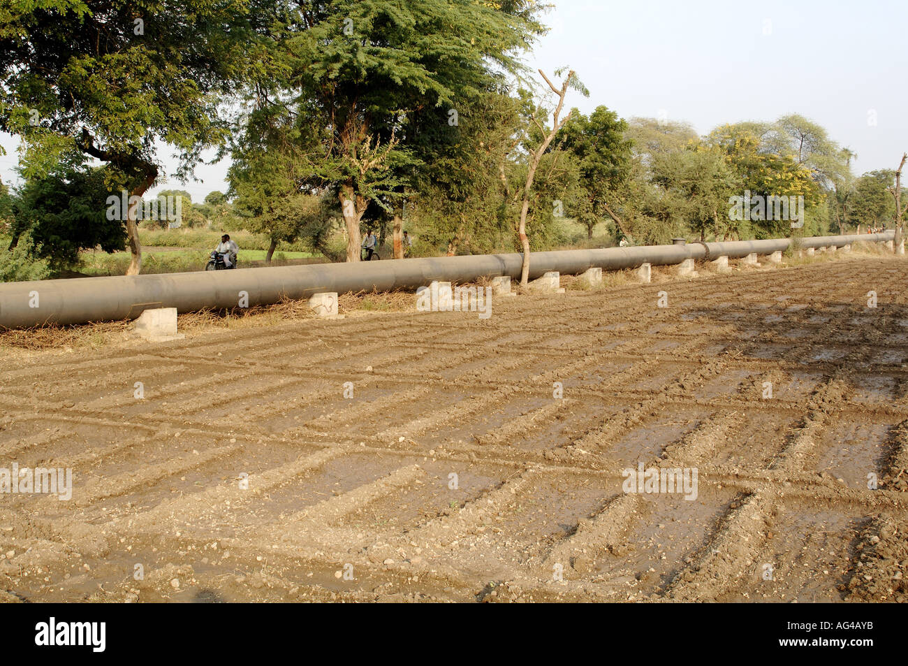 Water pipeline through village Akola Akot Maharashtra India Stock Photo ...