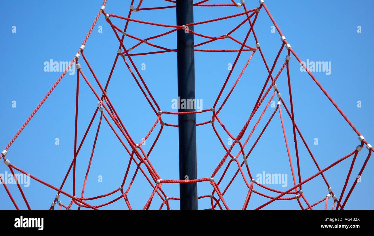 Rope climbing structure Stock Photo - Alamy