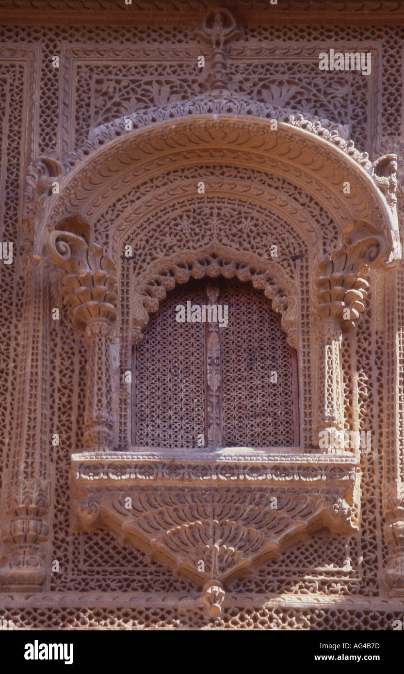 India Rajasthan decoration of a Haveli style house Stock Photo - Alamy
