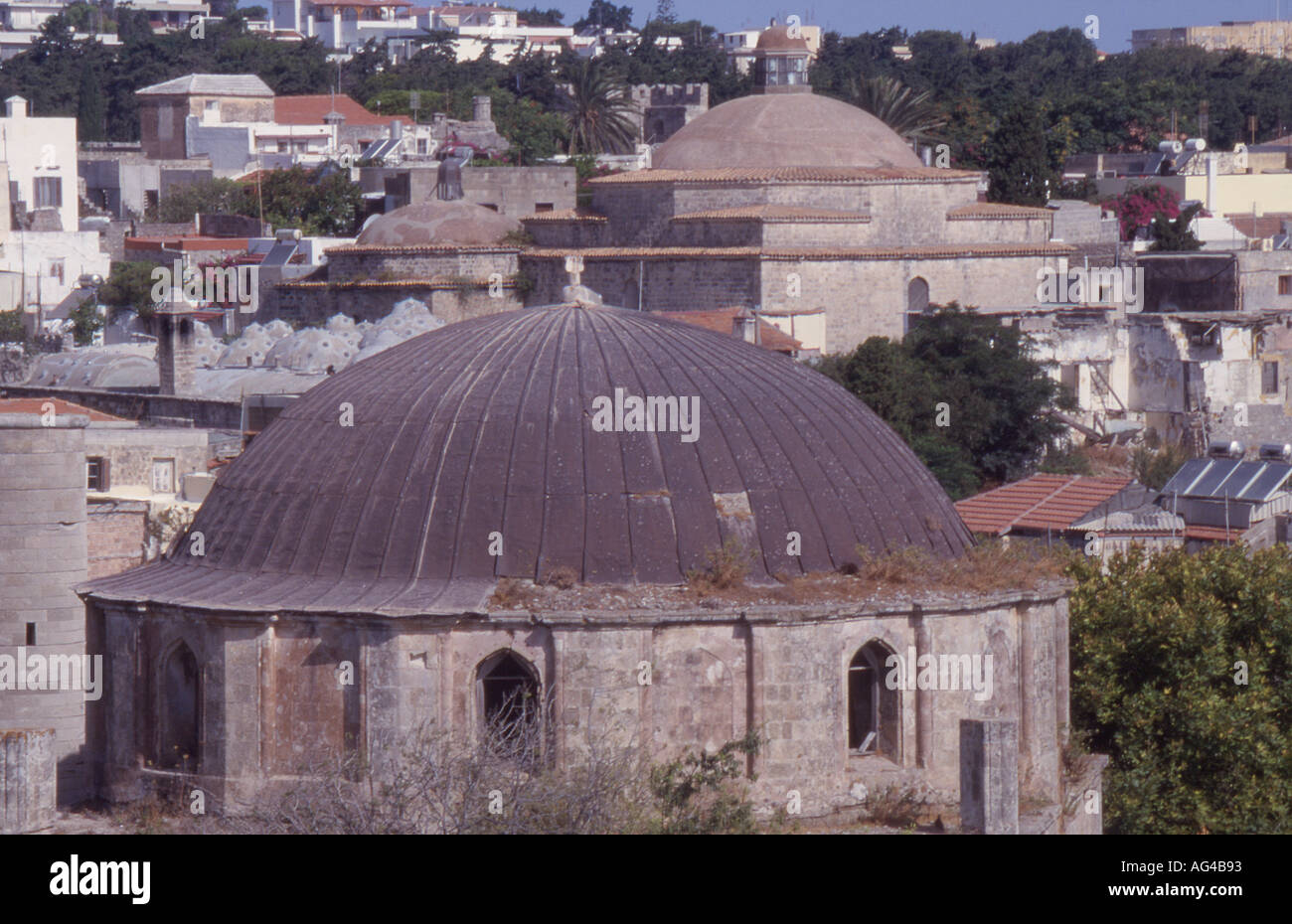 Greece Rhodes View of Rhodes Old Town Stock Photo - Alamy