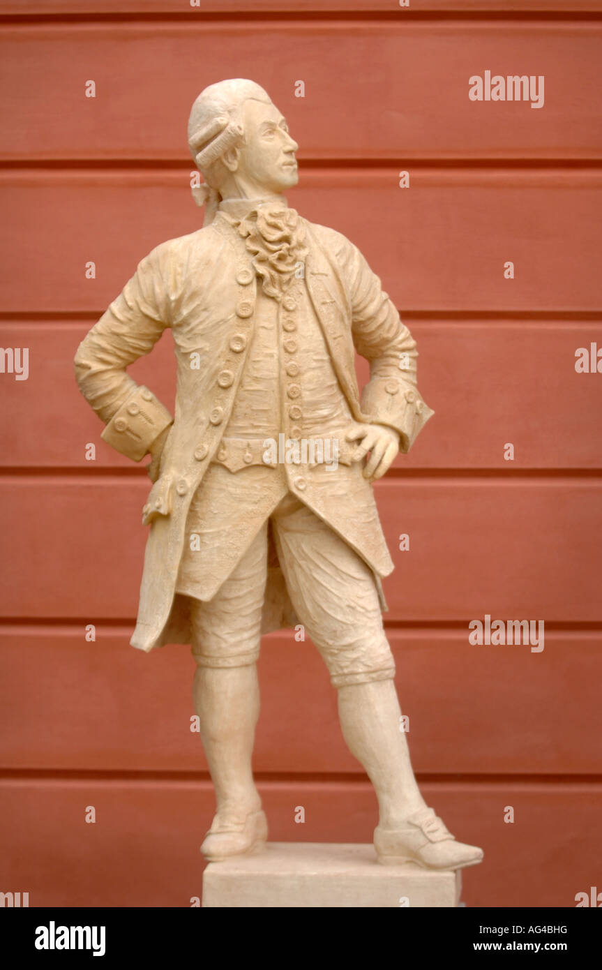 A STATUE OF MOZART AT THE LONGBOROUGH FESTIVAL OPERA GLOUCESTERSHIRE UK ...
