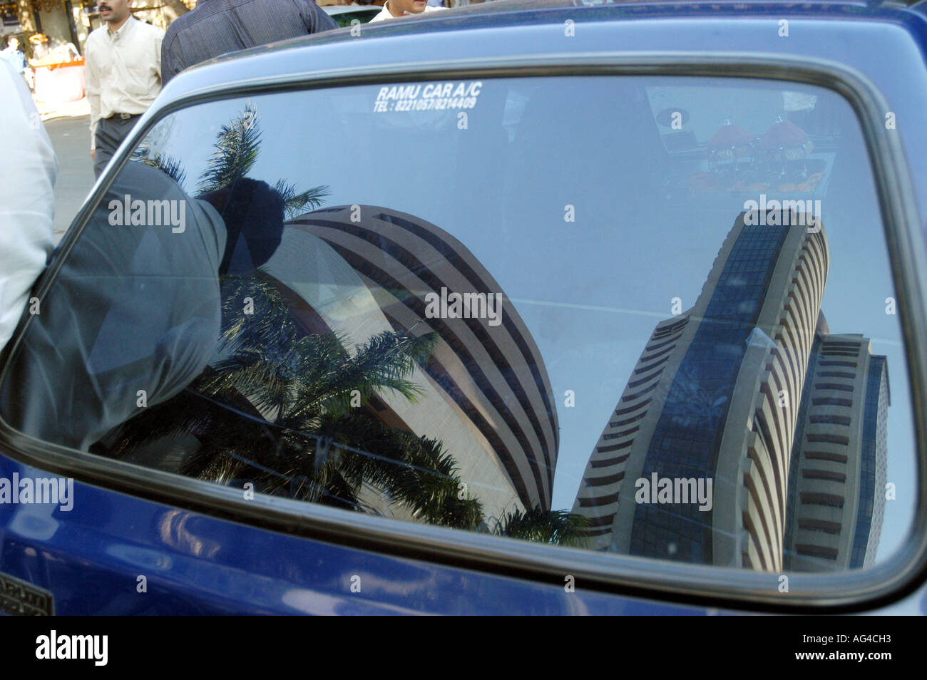 Bombay with reflection of indian stock exchange building india ...