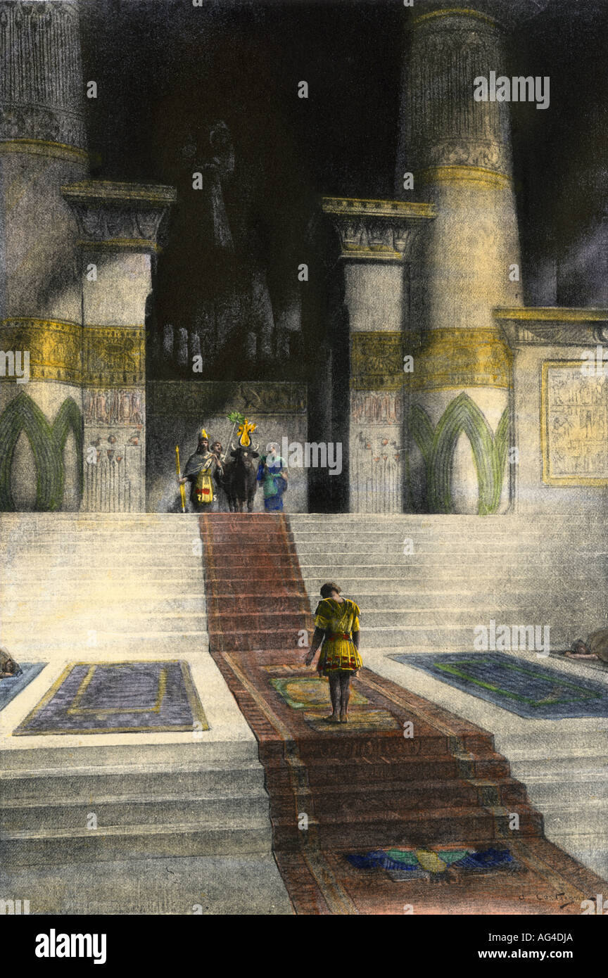 Alexander the Great at the temple of Apis in Memphis after his conquest ...