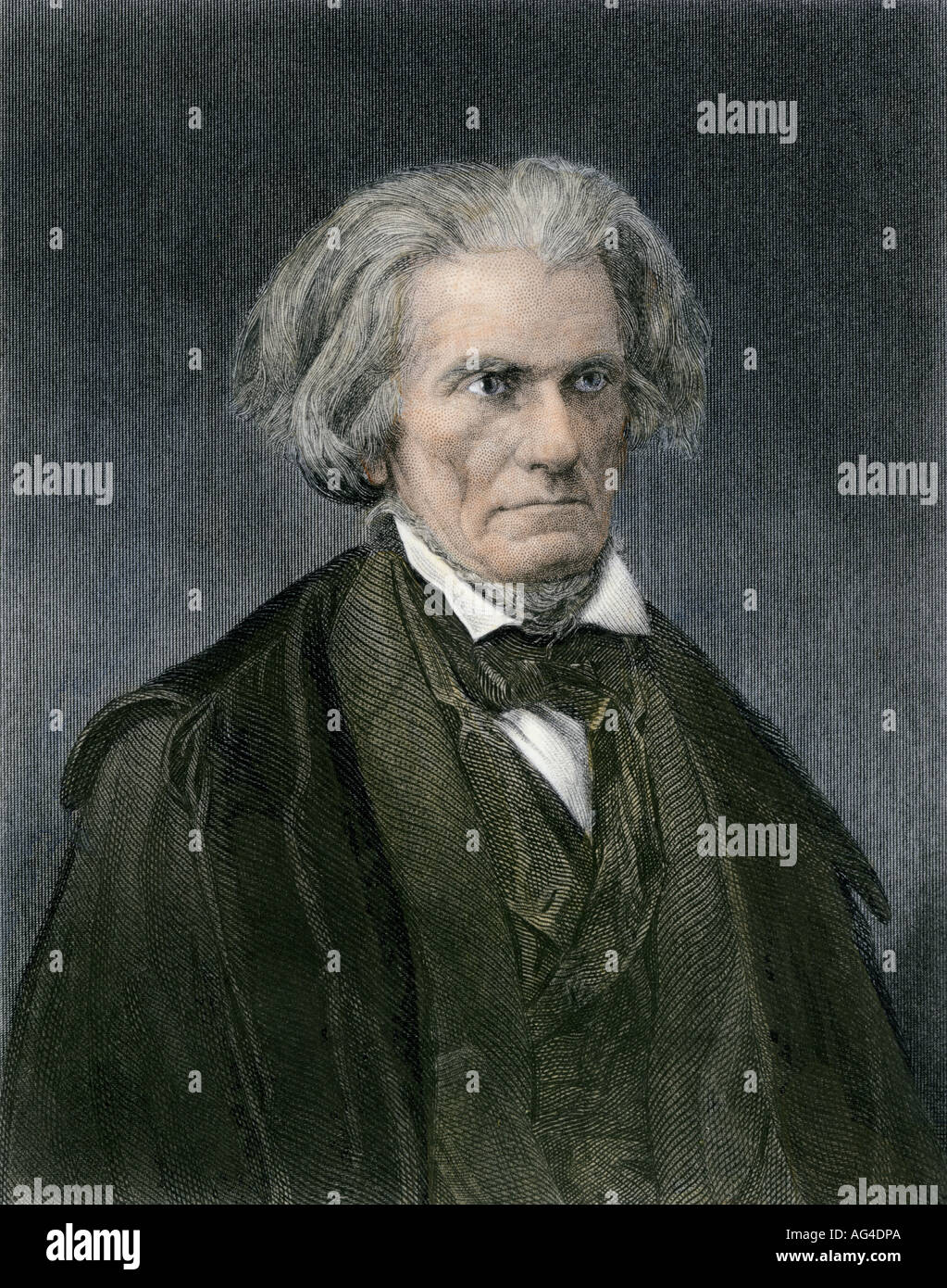 John C. Calhoun proponent of slavery and states rights. Hand-colored ...