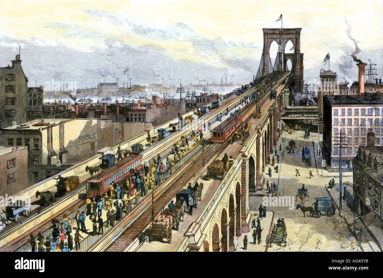 Brooklyn bridge 1800s hi-res stock photography and images - Alamy