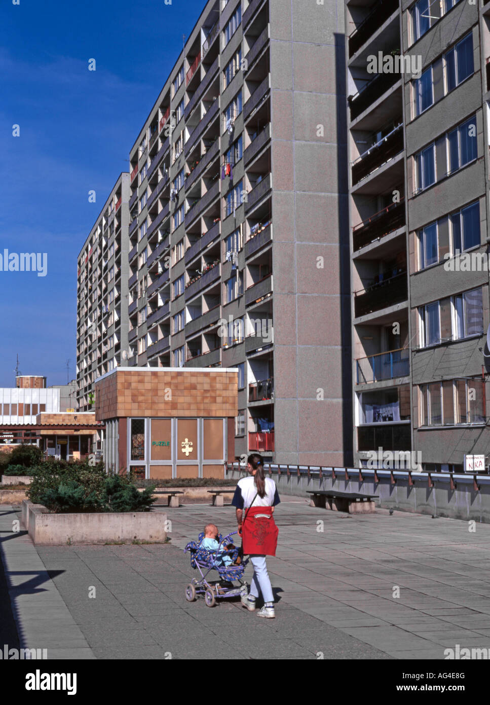 Prague, Czech Republic. Haje (southern suburb) Typical Prague housing ...