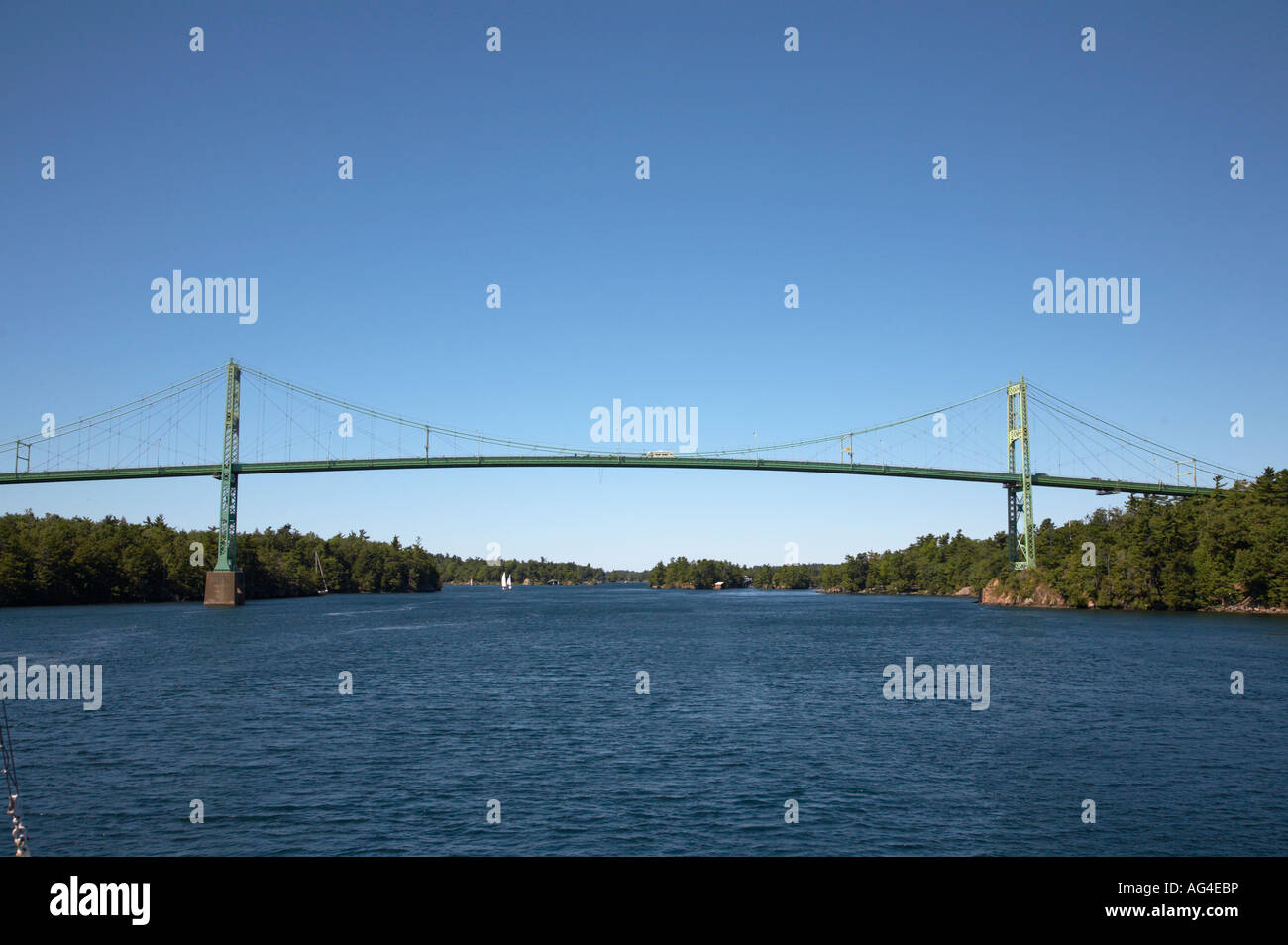 Thousand Islands Bridge across St Lawrence River in the Thousand Island ...
