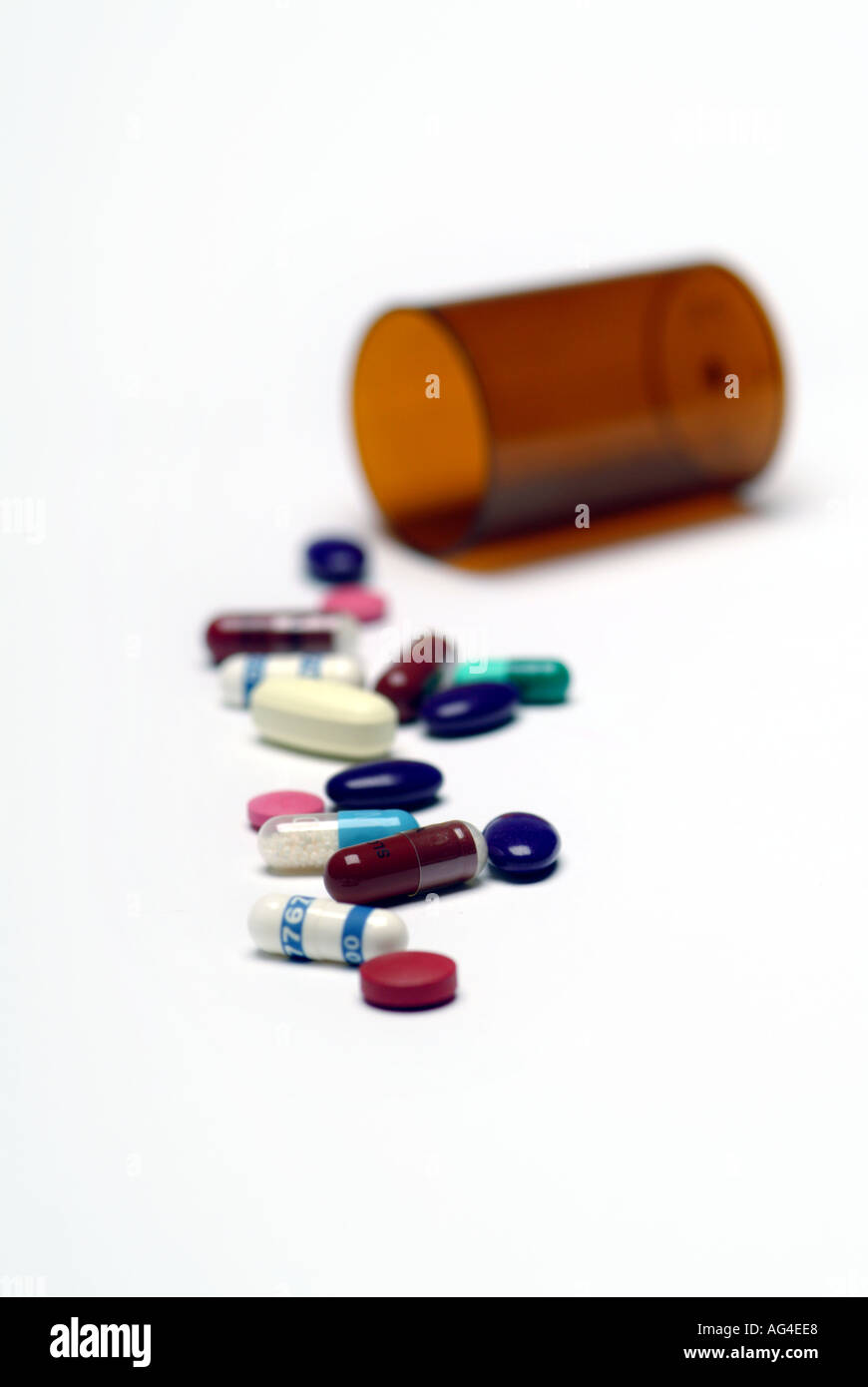 Bottle with tablets Stock Photo - Alamy