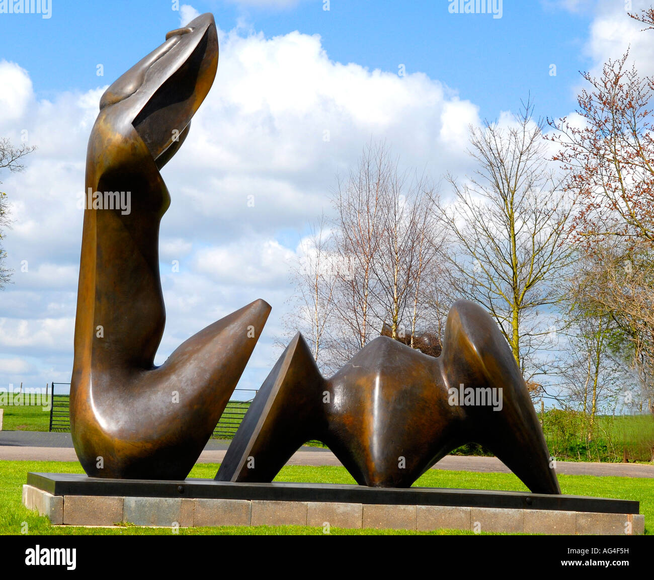 Henry Moore Foundation Perry Green , Two Piece bronze sculpture of a ...