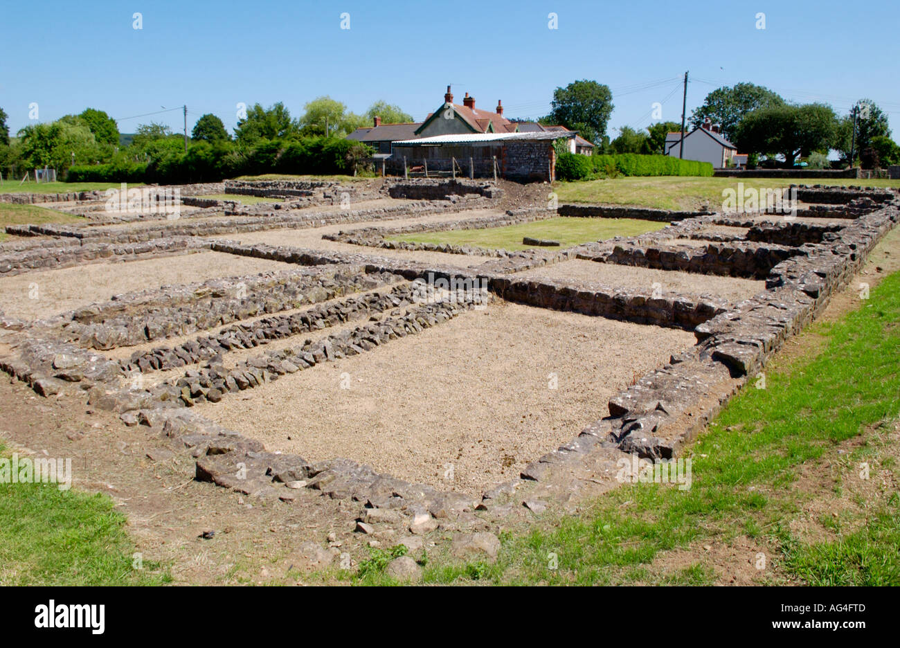 Remaining foundations of 4th century AD Courtyard House at Caerwent ...