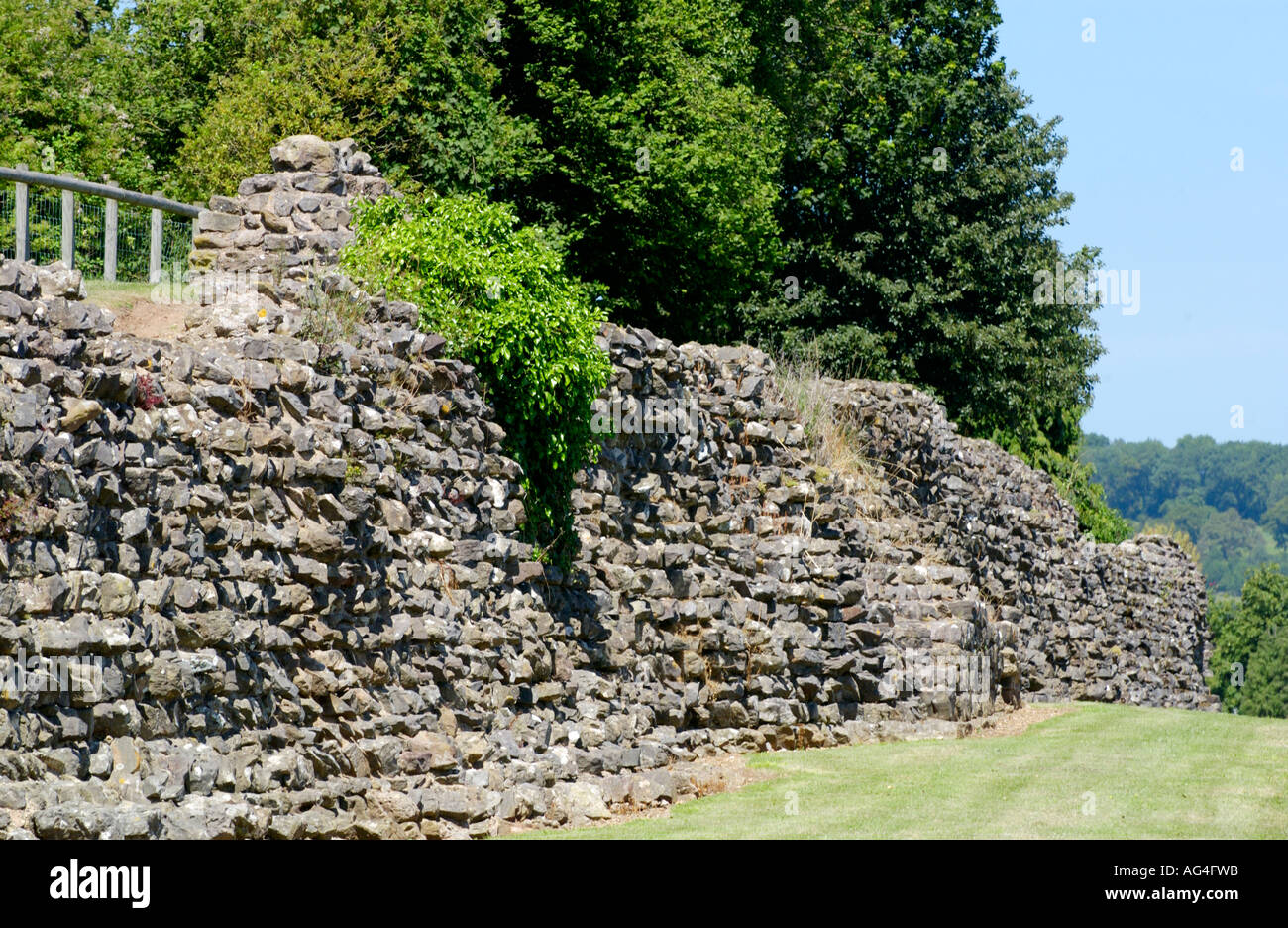 Mid 4th century AD East Wall at Caerwent Roman town Monmouthshire South ...