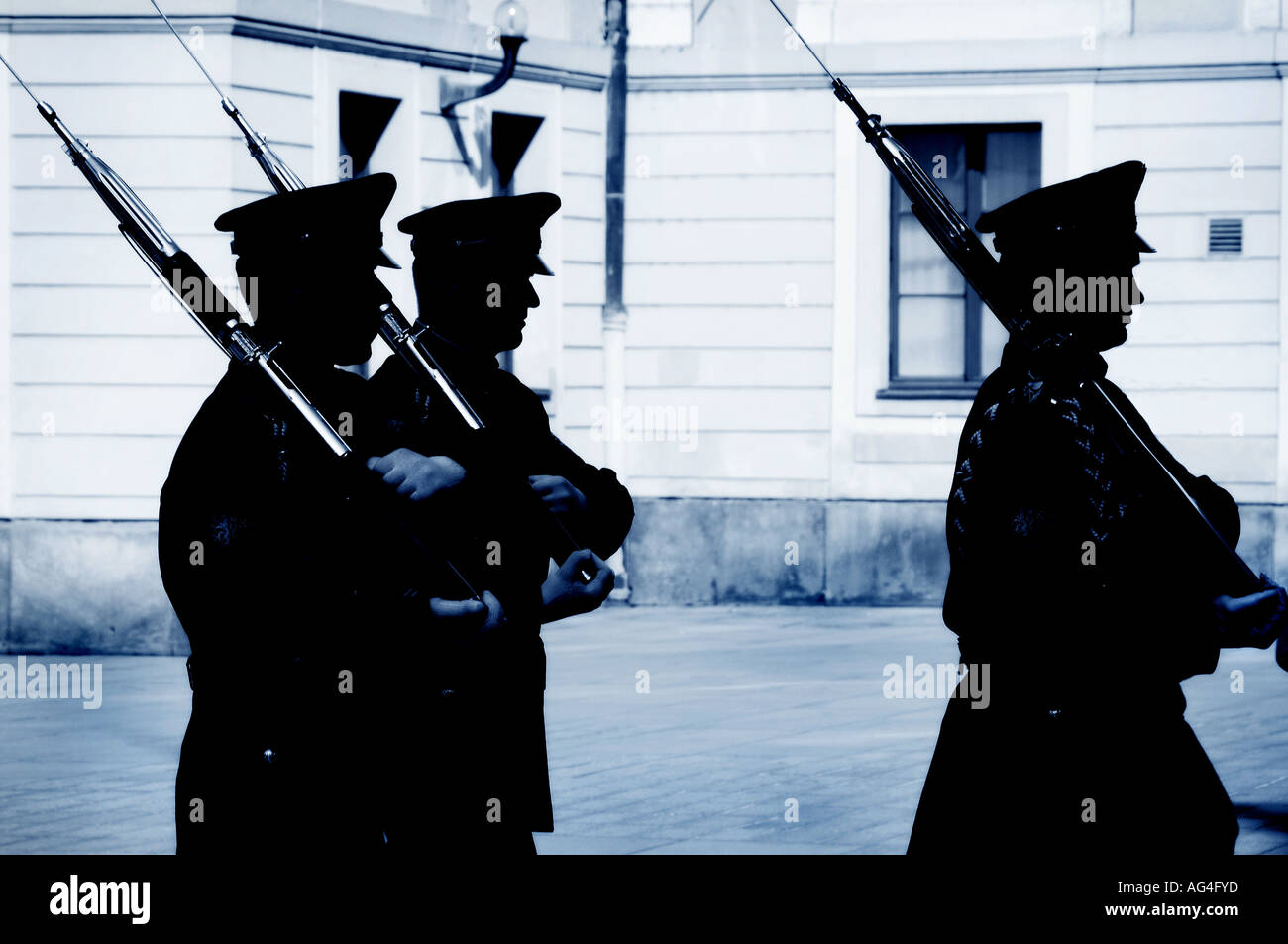 marching guards with rifles at prague castle Stock Photo - Alamy