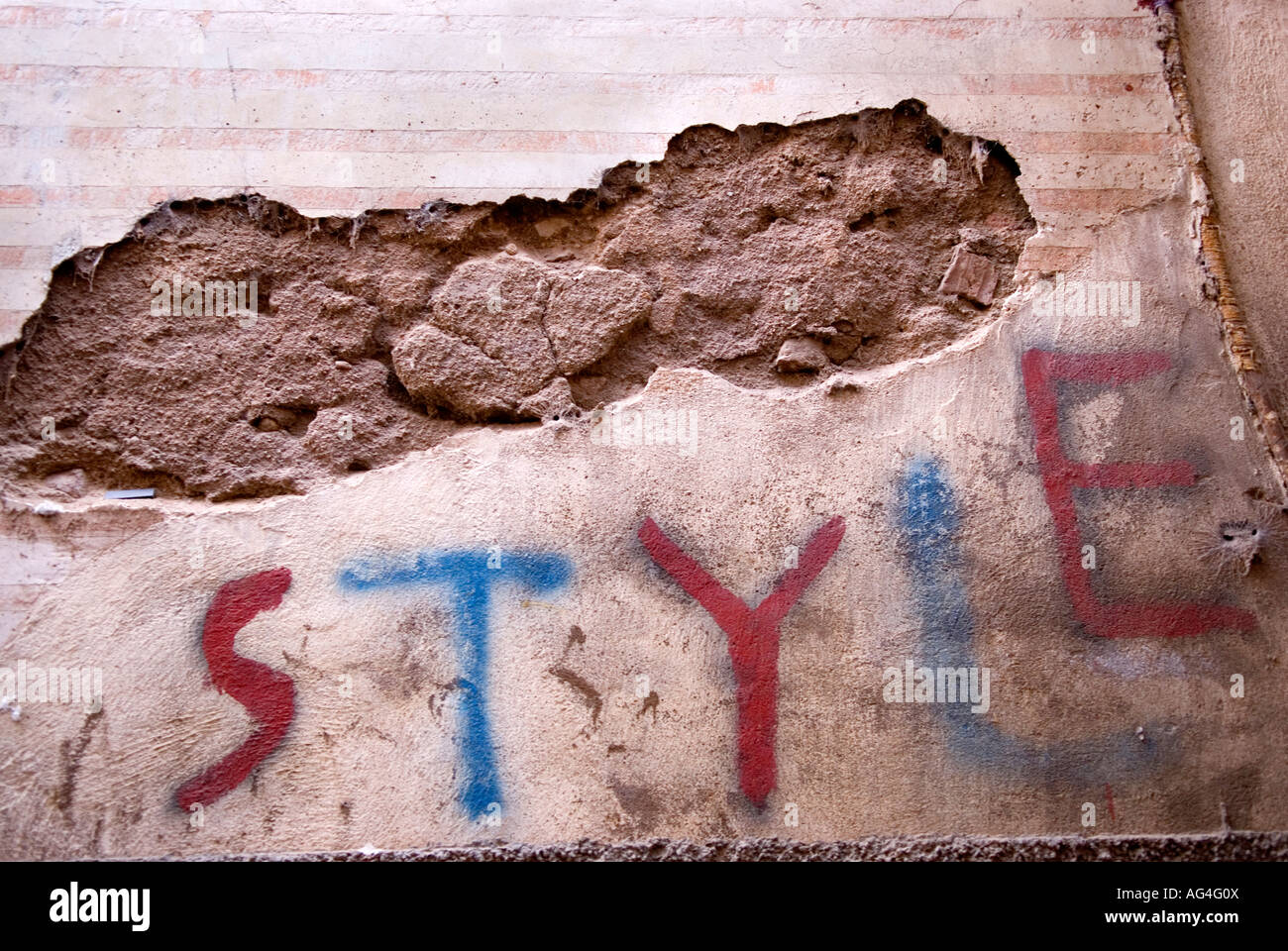 graffiti reading style street art texture Marrakech expression English ...