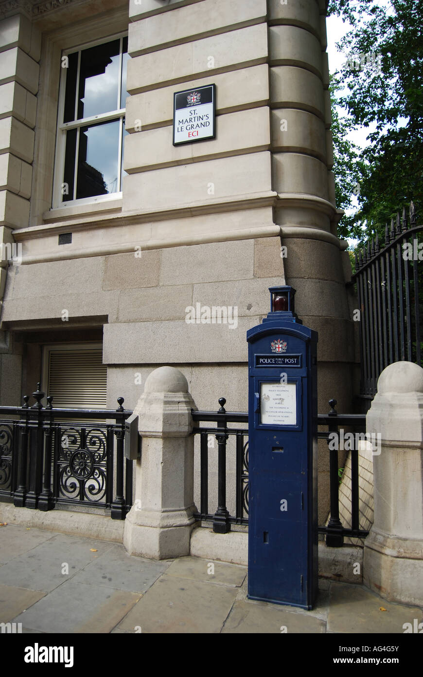 A Police Public Call Post Stock Photo - Alamy