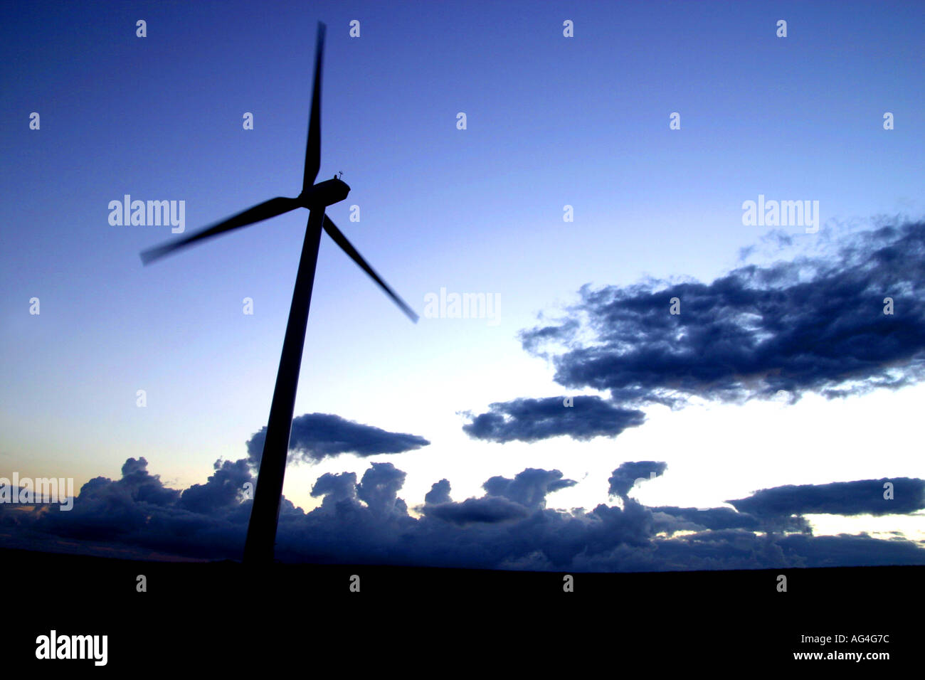 High contrast shot of wind turbines on the Cotentin peninsula normandy ...